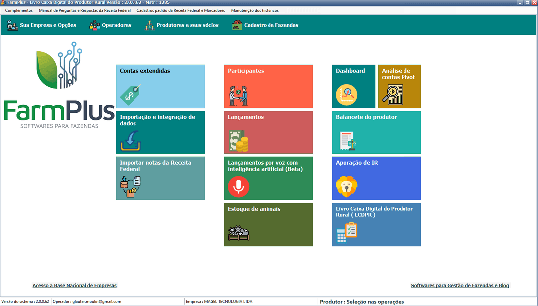Software para gerar o Livro Caixa Digital do Produtor Rural